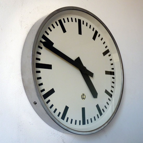 Carl Theodor Wagner CTW German Vintage Industrial Factory Clock 34cm