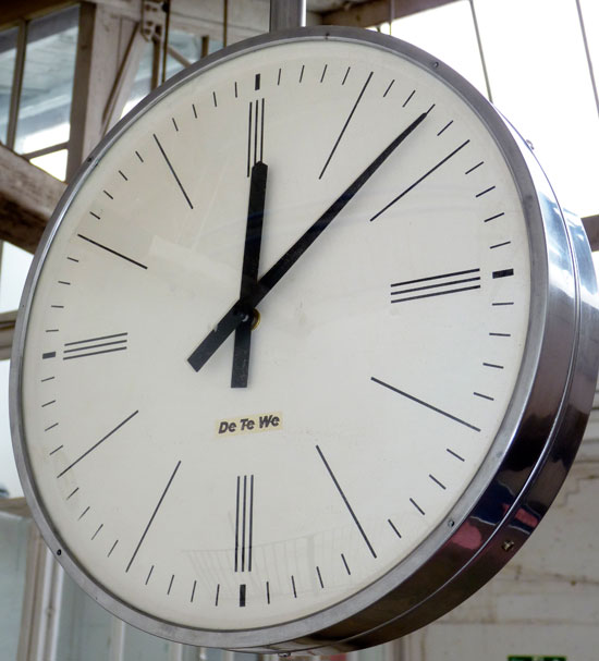 De Te We Double Sided Vintage German Industrial Factory Clock 1960's