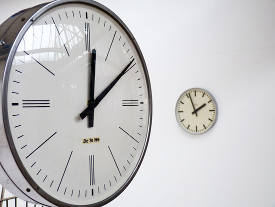 De Te We Double Sided Vintage German Industrial Factory Clock 1960's