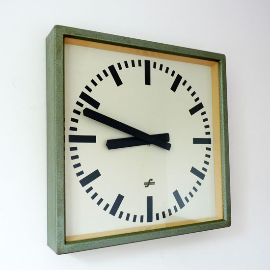 Elfema Square Communist Vintage Industrial Factory 1960 Clock