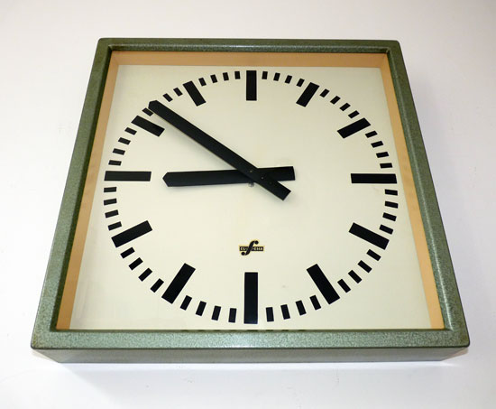 Elfema Square Communist Vintage Industrial Factory 1960 Clock