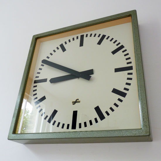 Elfema Square Communist Vintage Industrial Factory 1960 Clock