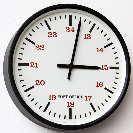 Vintage Post Office Clock 1970's Industrial Factory