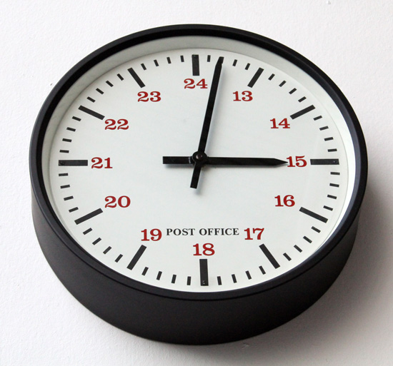 Vintage Post Office Clock 1970's Industrial Factory