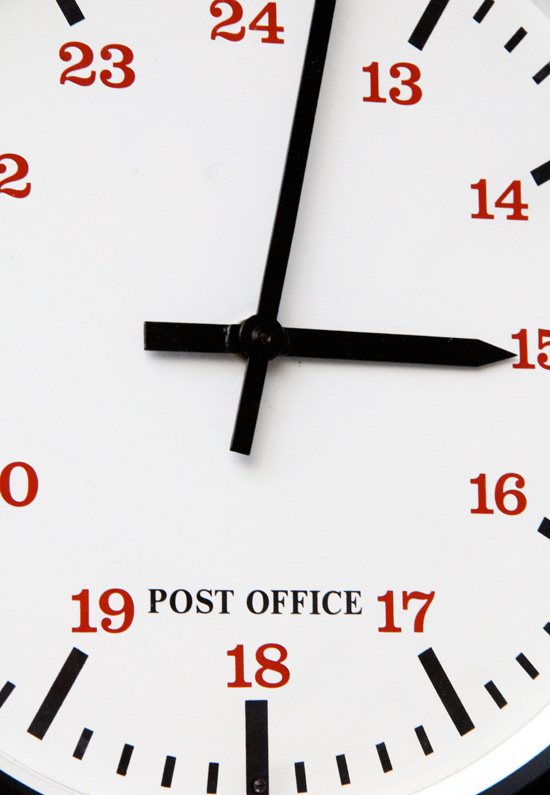 Vintage Post Office Clock 1970's Industrial Factory