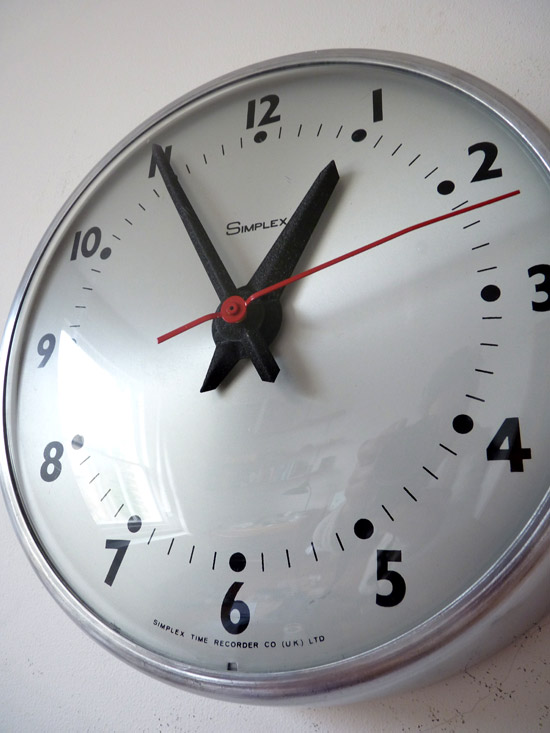 Simplex Vintage Office Factory Clock 1960 Retro