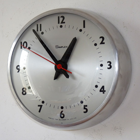 Simplex Vintage Office Factory Clock 1960 Retro