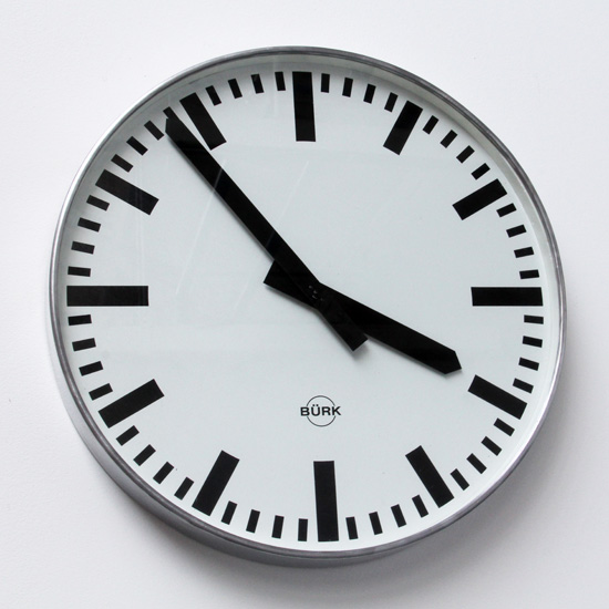 Bürk Vintage German Industrial Factory Clock 41cm 1970